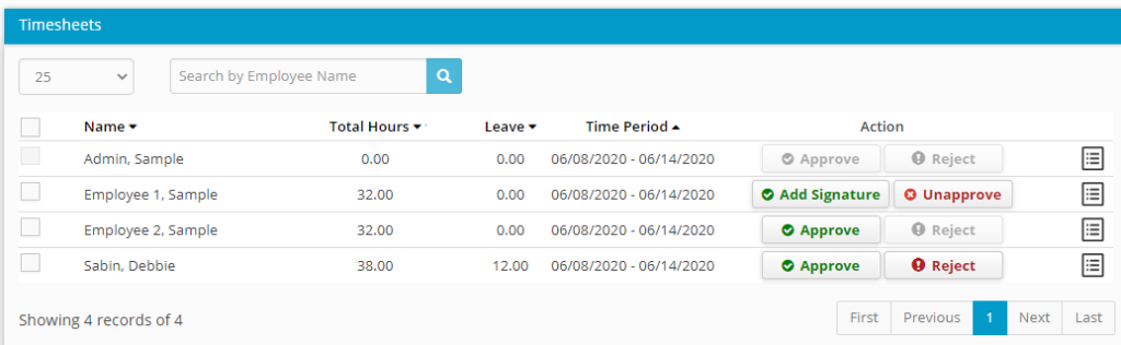 Timesheet Approval – Hour Timesheet
