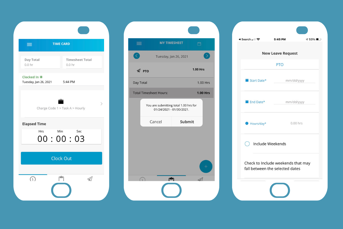 Mobile Time Attendance App For Businesses Hour Timesheet
