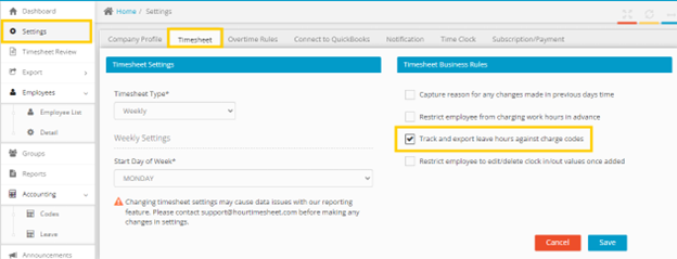 Assign Leave Charge Codes to Employees